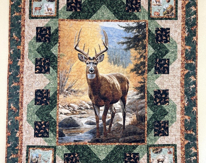 Forest Denizen Quilt Kit – Buck Wild Deer – 50" X 58" – Includes ...