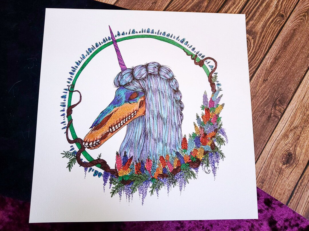 June: an Undead Unicorn Collection Print, Dark Magical Girl Fantasy ...