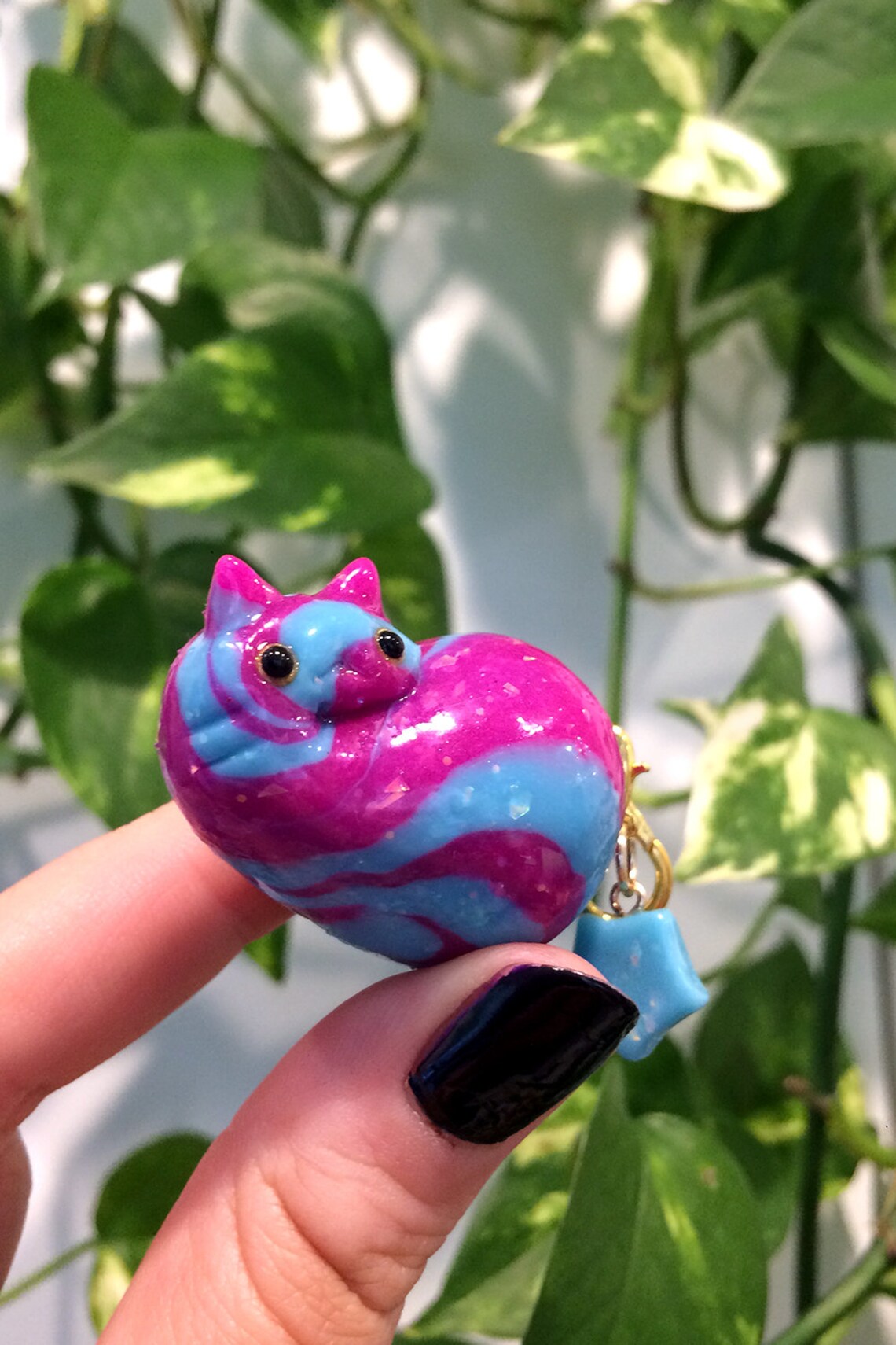Blobby Cats Besties Bundle Pink Blue Swirl Polymer Clay Cat | Etsy