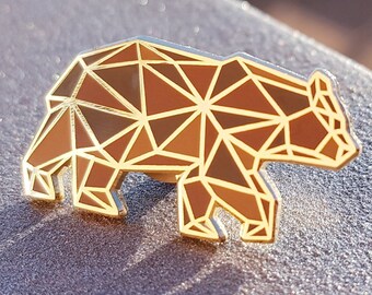 Tree Ring Bear Enamel Pin - Etsy
