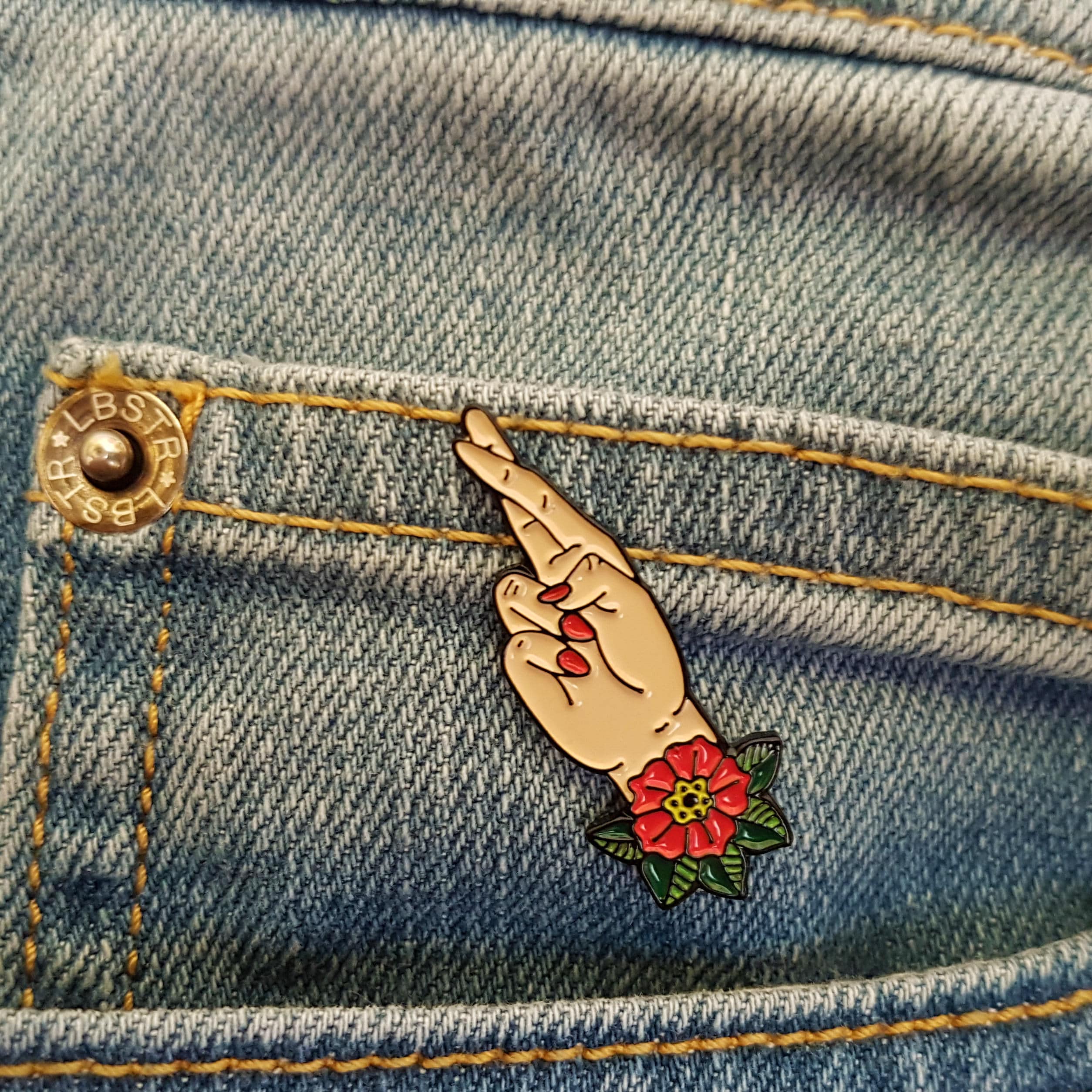 OLD SCHOOL HAND Enamel Pin - Etsy