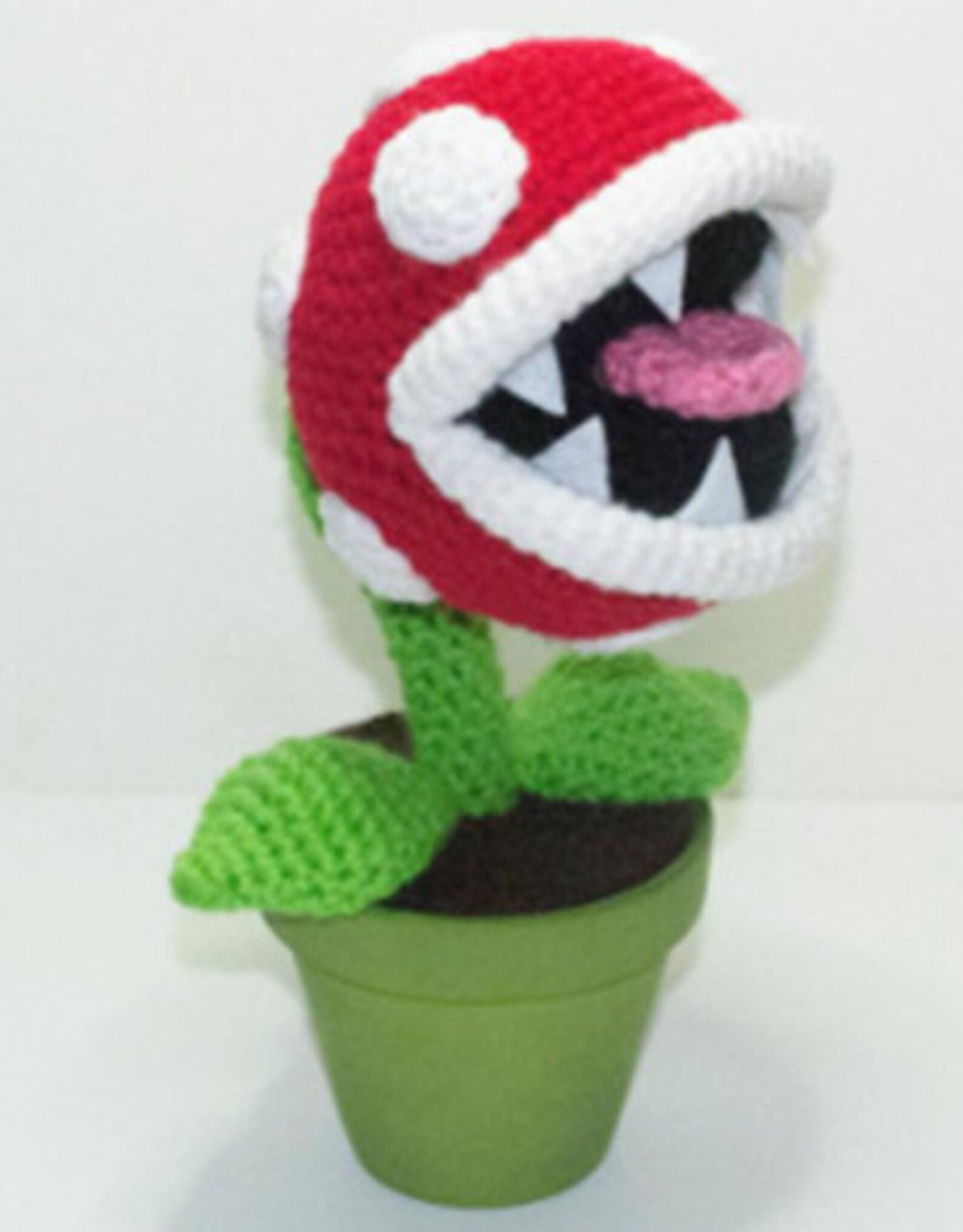 Crochet Piranha Plant Amigurumi Pattern, Mario Piranha Plant Doll ...