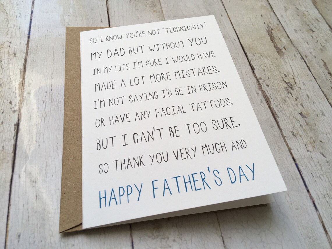 Step Dad Father's Day Card // Father Figure Card // Funny Step Dad Card ...