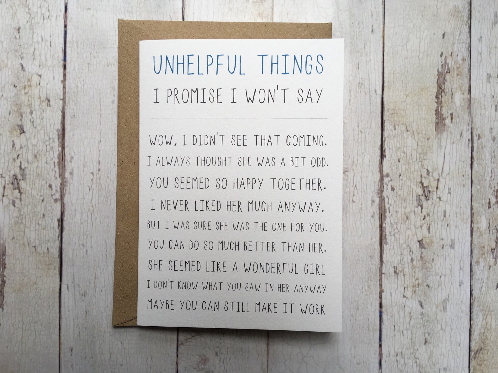 Break-up Card / Funny Break up Card / Divorce Card / Funny | Etsy UK