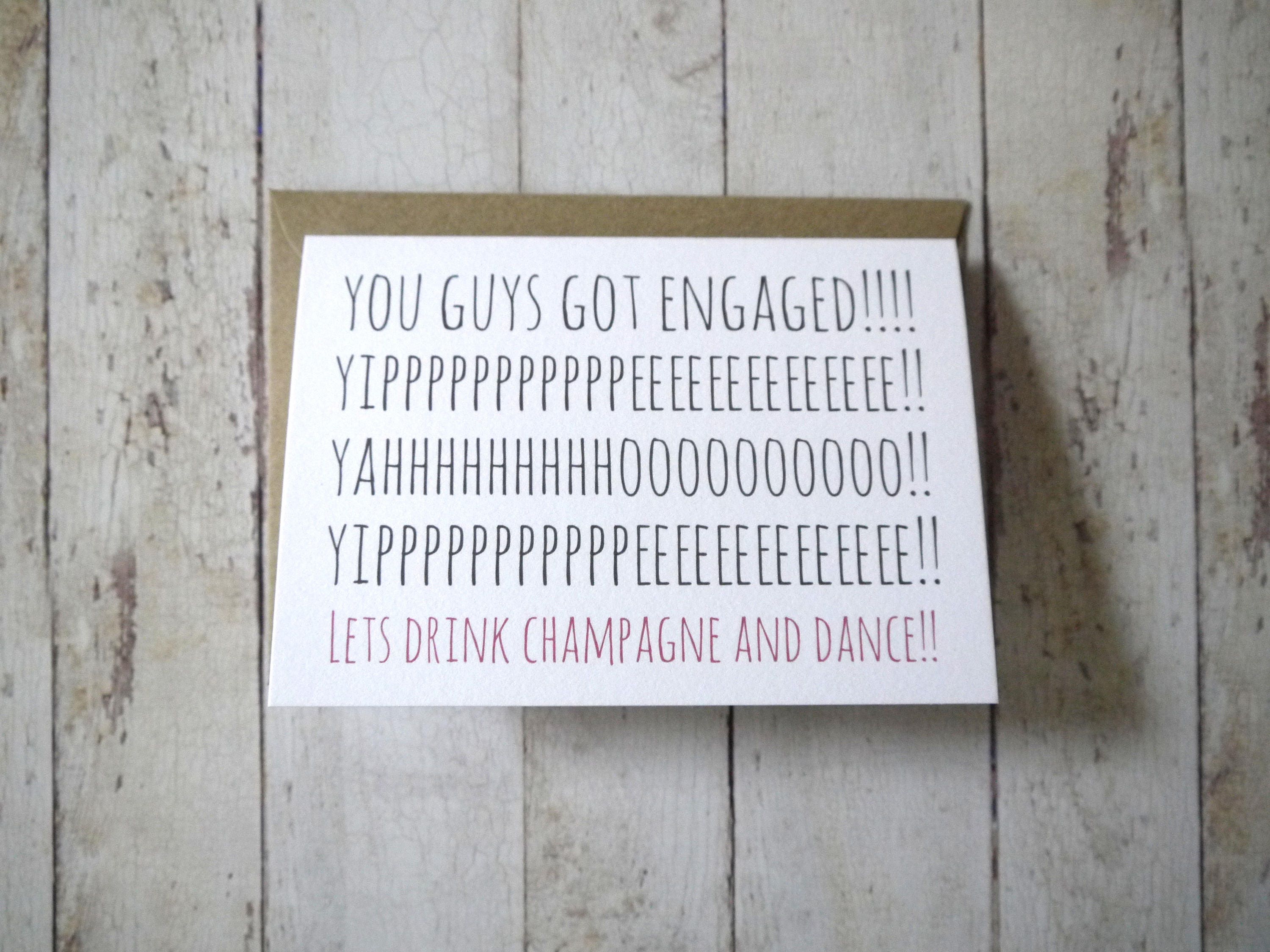 Funny Engagement Card // Wedding Card // You Guys Got Engaged - Etsy