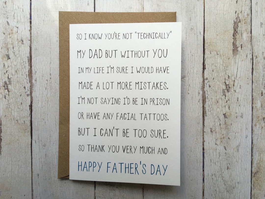 Step Dad Father's Day Card // Father Figure Card // Funny Step Dad Card ...