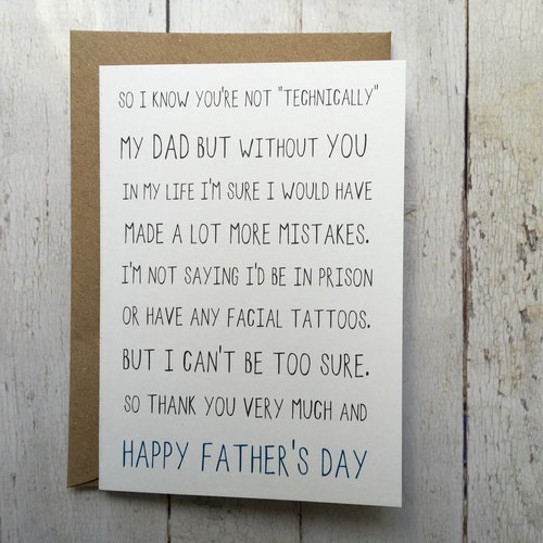 Step Dad Father's Day Card // Father Figure Card // Funny - Etsy UK