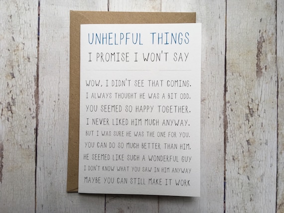 Break-up Card / Funny Break up Card / Divorce Card / Funny | Etsy