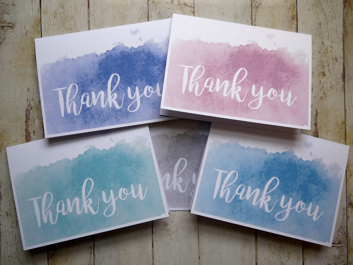 Thank You Card Pack X 5 Handmade Thank You Card Set Thank | Etsy UK