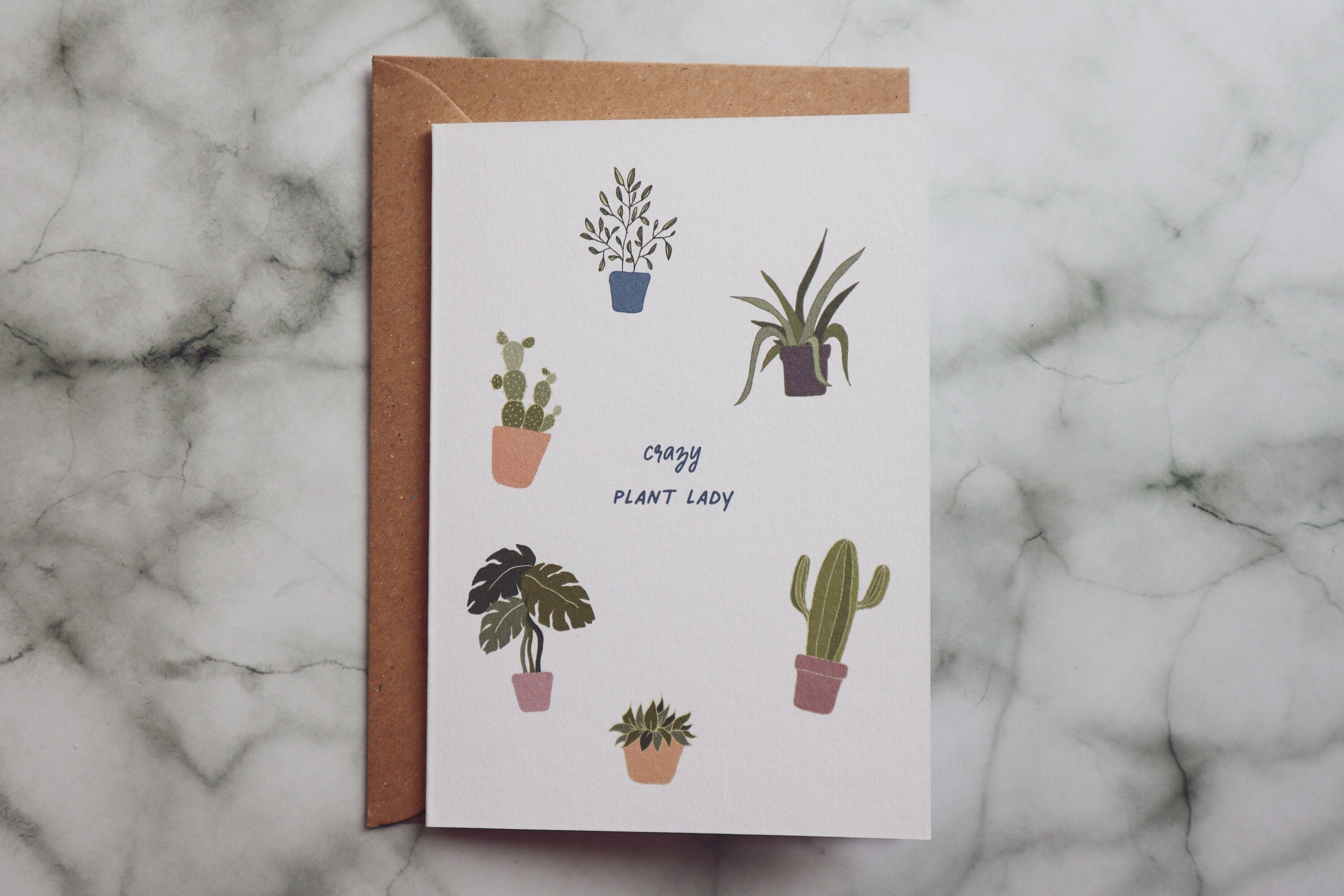 Plant love card Funny birthday card Eco birthday card for | Etsy