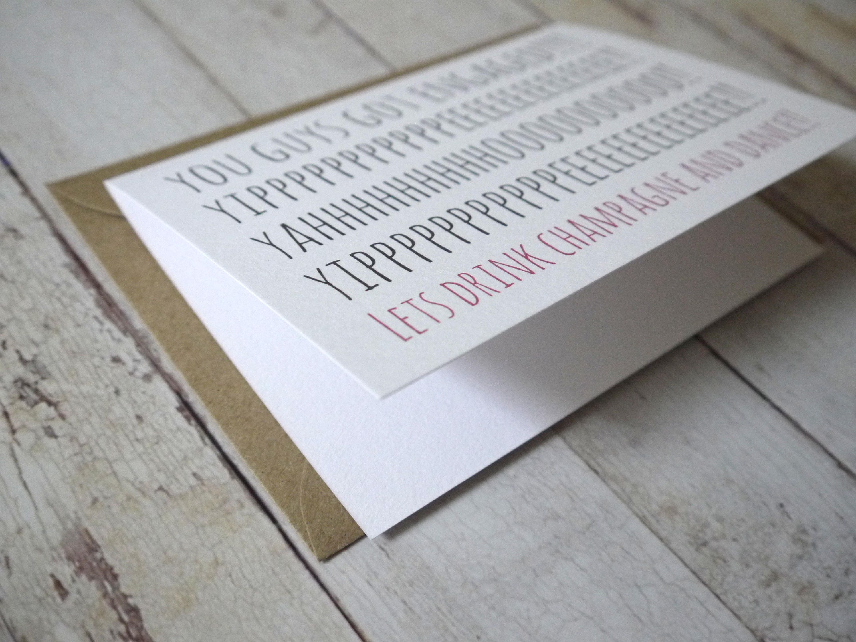 Funny Engagement Card // Wedding Card // You Guys Got Engaged - Etsy