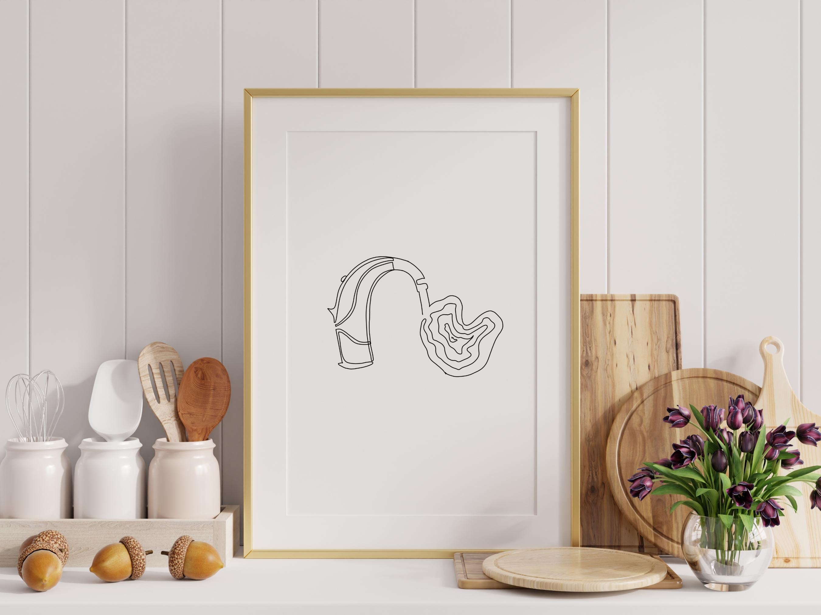BTE Hearing Aid | Hearing Loss | Digital Print | Art | Audiology ...