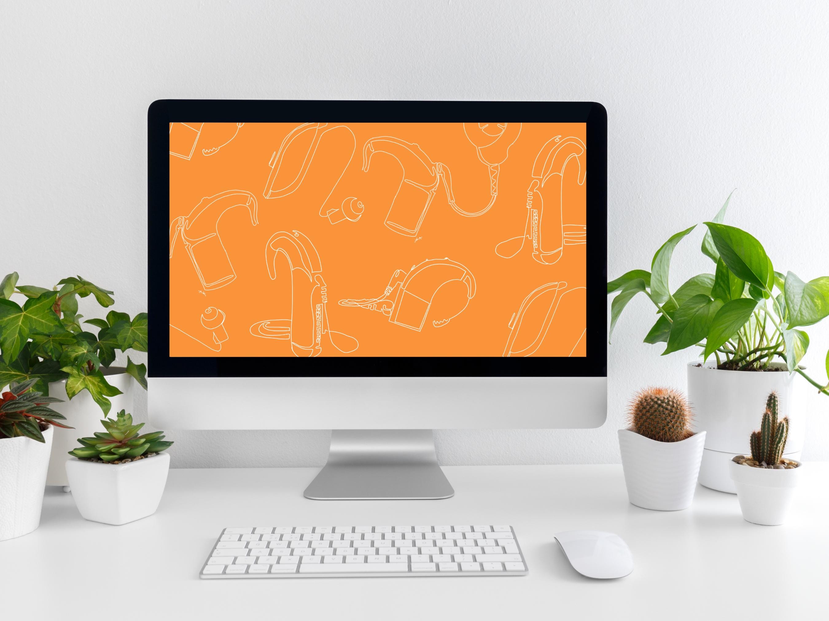 Audiology Devices Desktop Background | Orange + White | Minimal ...