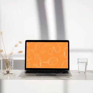 Audiology Devices Desktop Background | Orange + White | Minimal ...