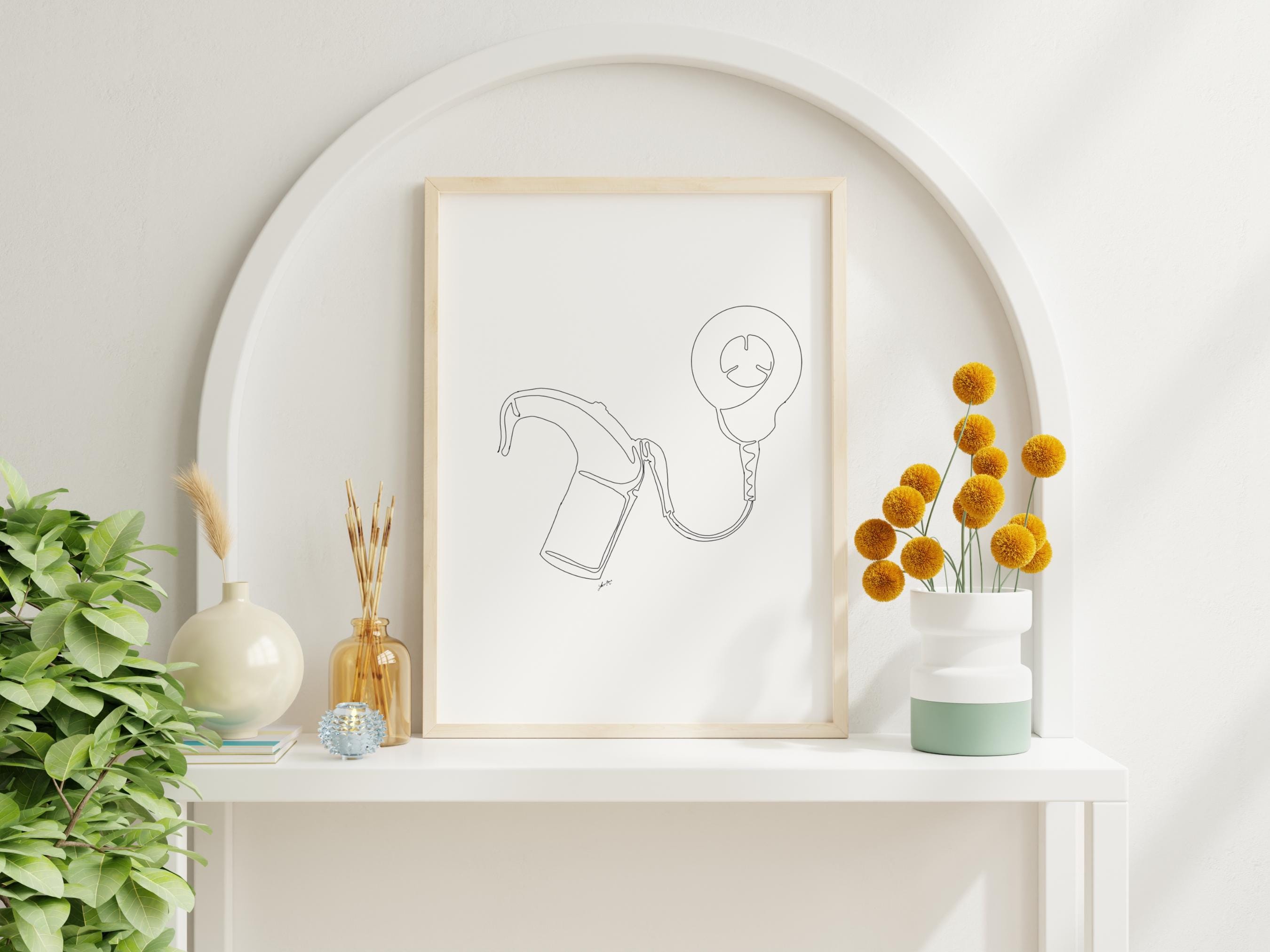 Cochlear Implant Drawing | Hearing Loss | Digital Print | Nucleus ...