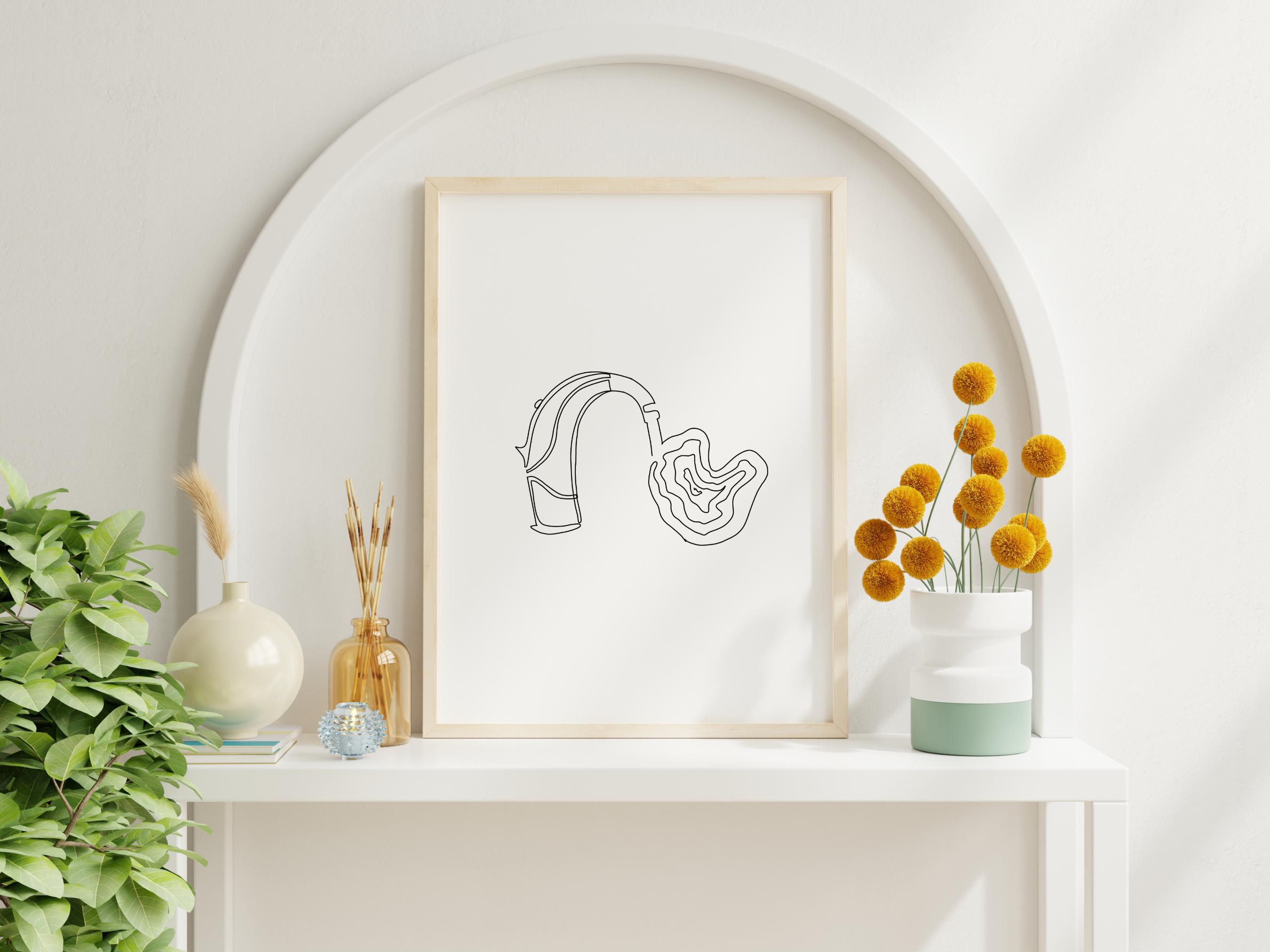 BTE Hearing Aid | Hearing Loss | Digital Print | Art | Audiology ...