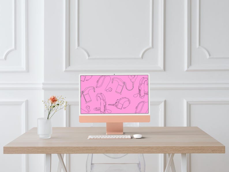 Audiology Devices Desktop Background | Pink | Minimal | Cochlear ...