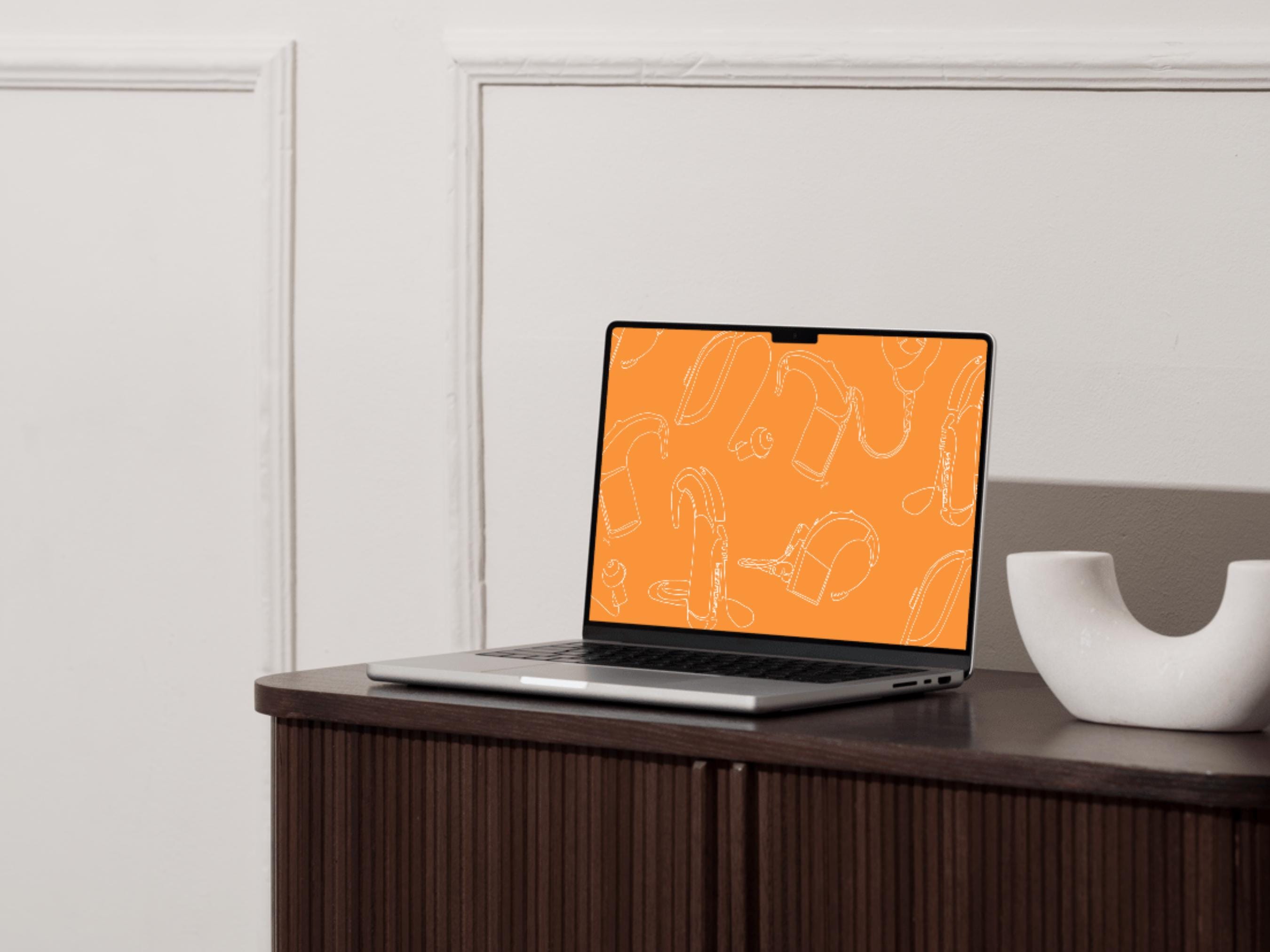 Audiology Devices Desktop Background | Orange + White | Minimal ...