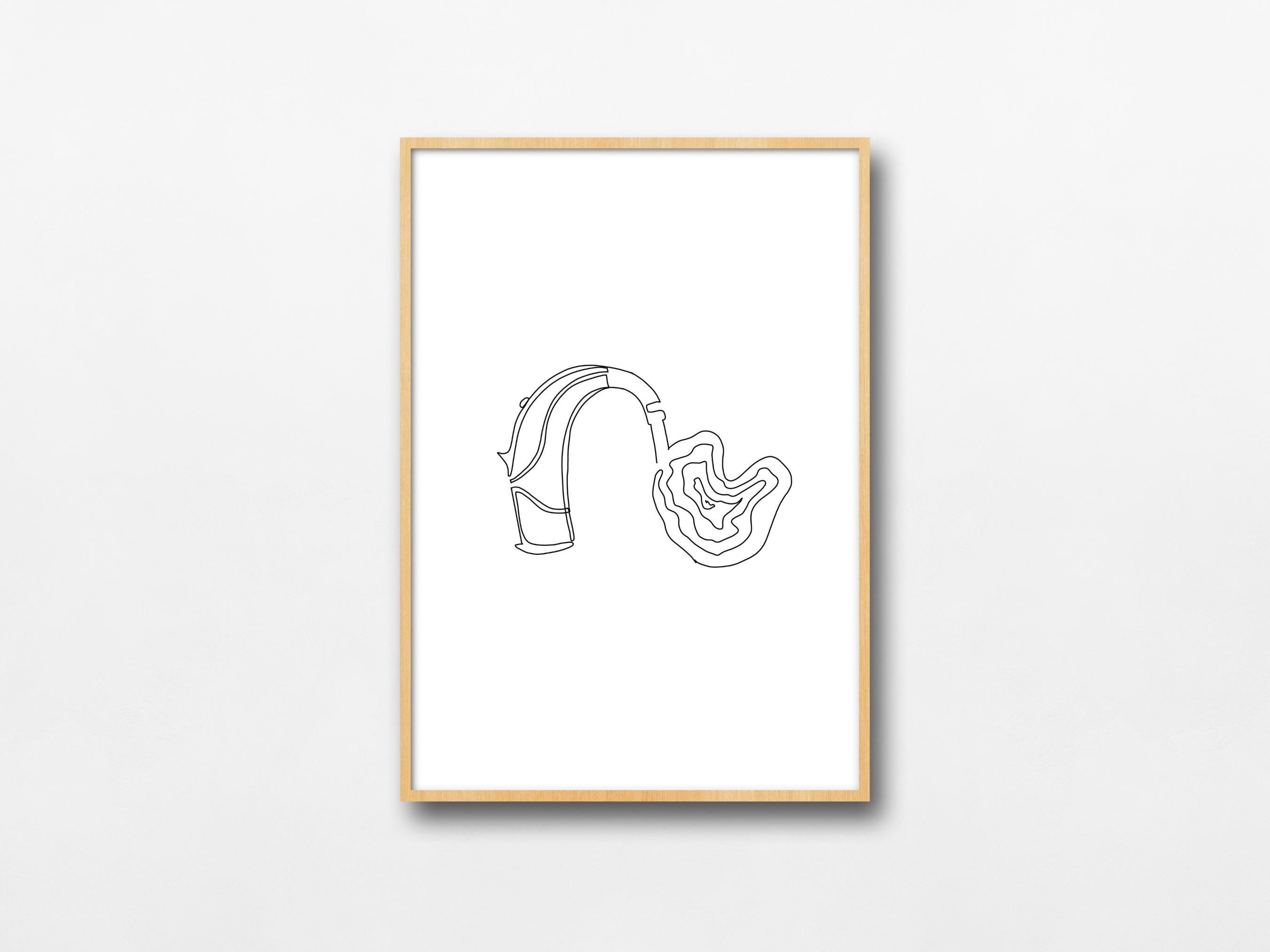 BTE Hearing Aid | Hearing Loss | Digital Print | Art | Audiology ...