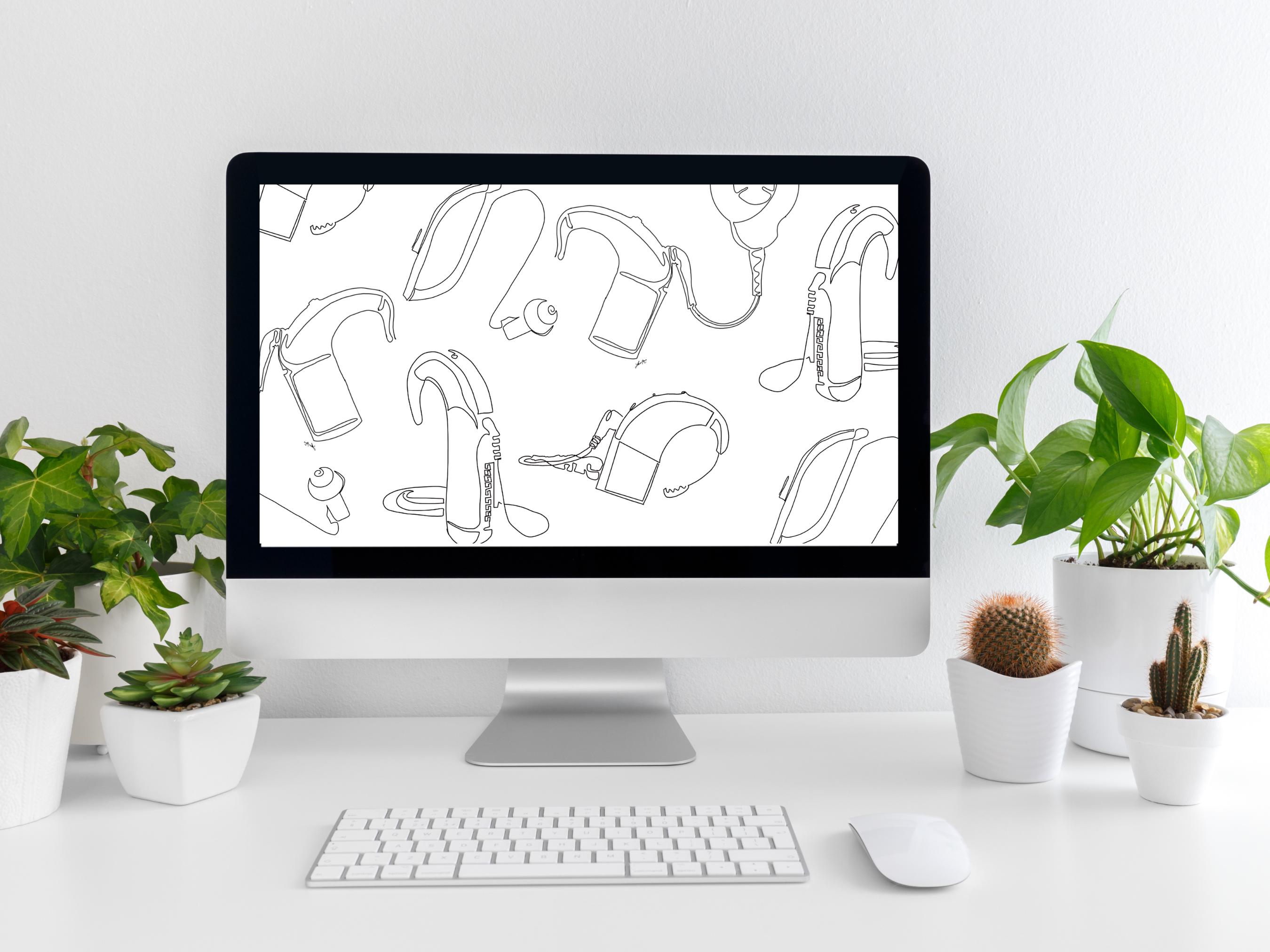 Audiology Devices Desktop Background | White | Minimal | Hearing Aid ...