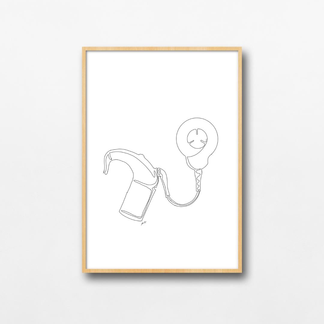 Cochlear Implant Drawing | Hearing Loss | Digital Print | Nucleus ...