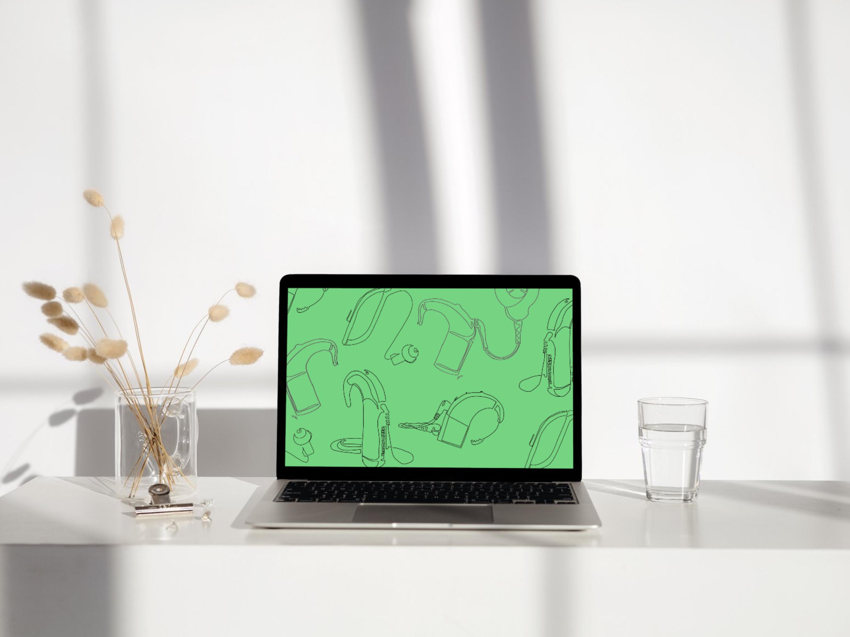 Audiology Devices Desktop Background | Green | Minimal | Cochlear ...