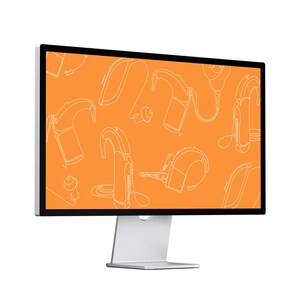 Audiology Devices Desktop Background | Orange + White | Minimal ...