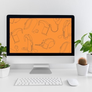 Audiology Devices Desktop Background | Orange | Minimal | Cochlear ...