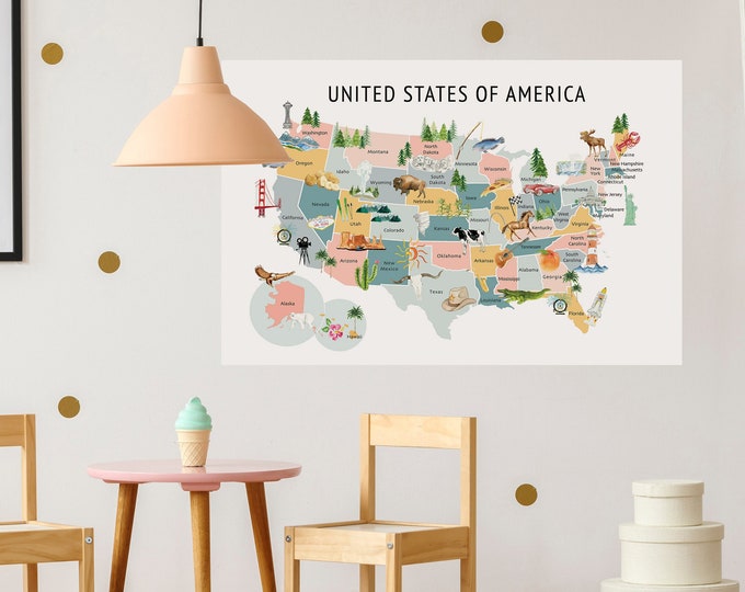 Tour the States Poster USA Map - Etsy