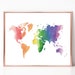 Rainbow World Map, Watercolor Map, World Map Painting, Classroom Decor ...