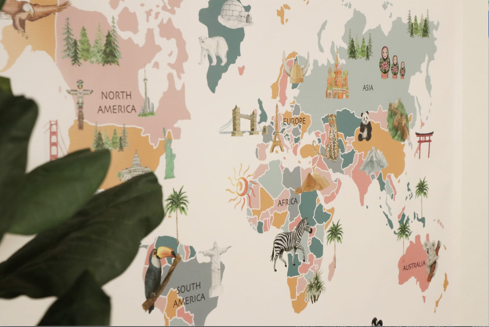 World Map Pastel World Map World Map Painting Classroom - Etsy Canada