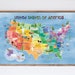 USA Map Printable Rainbow US Map USA Map Painting Classroom - Etsy