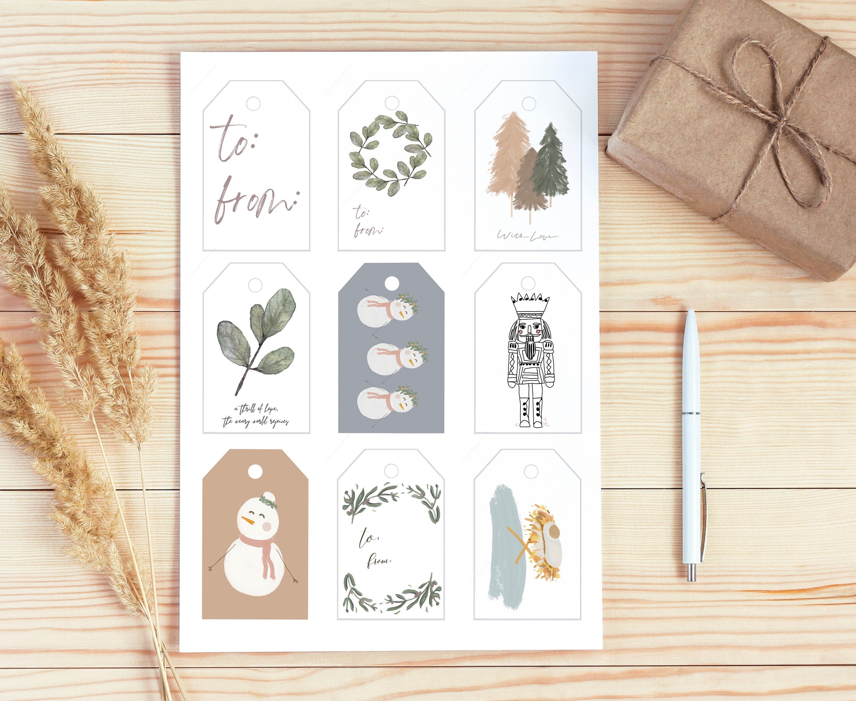 Printable Christmas Gift Tags Christmas Present Tags Set of - Etsy