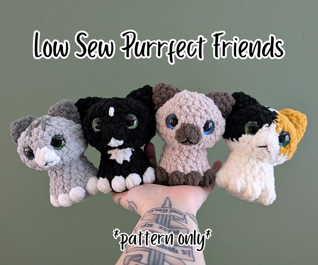 Modèle au crochet pour chat Purrfect Friends à faible couture - Etsy France