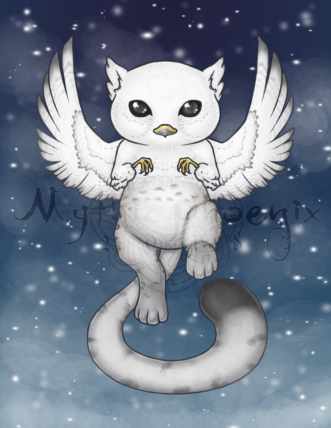Chibi Snow Gryphon 8.5x11 Print - Etsy