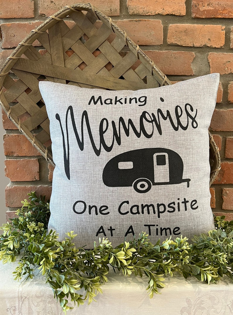 Camper Pillow Cover- Camper Pillows-making Memories One Campsite at a ...