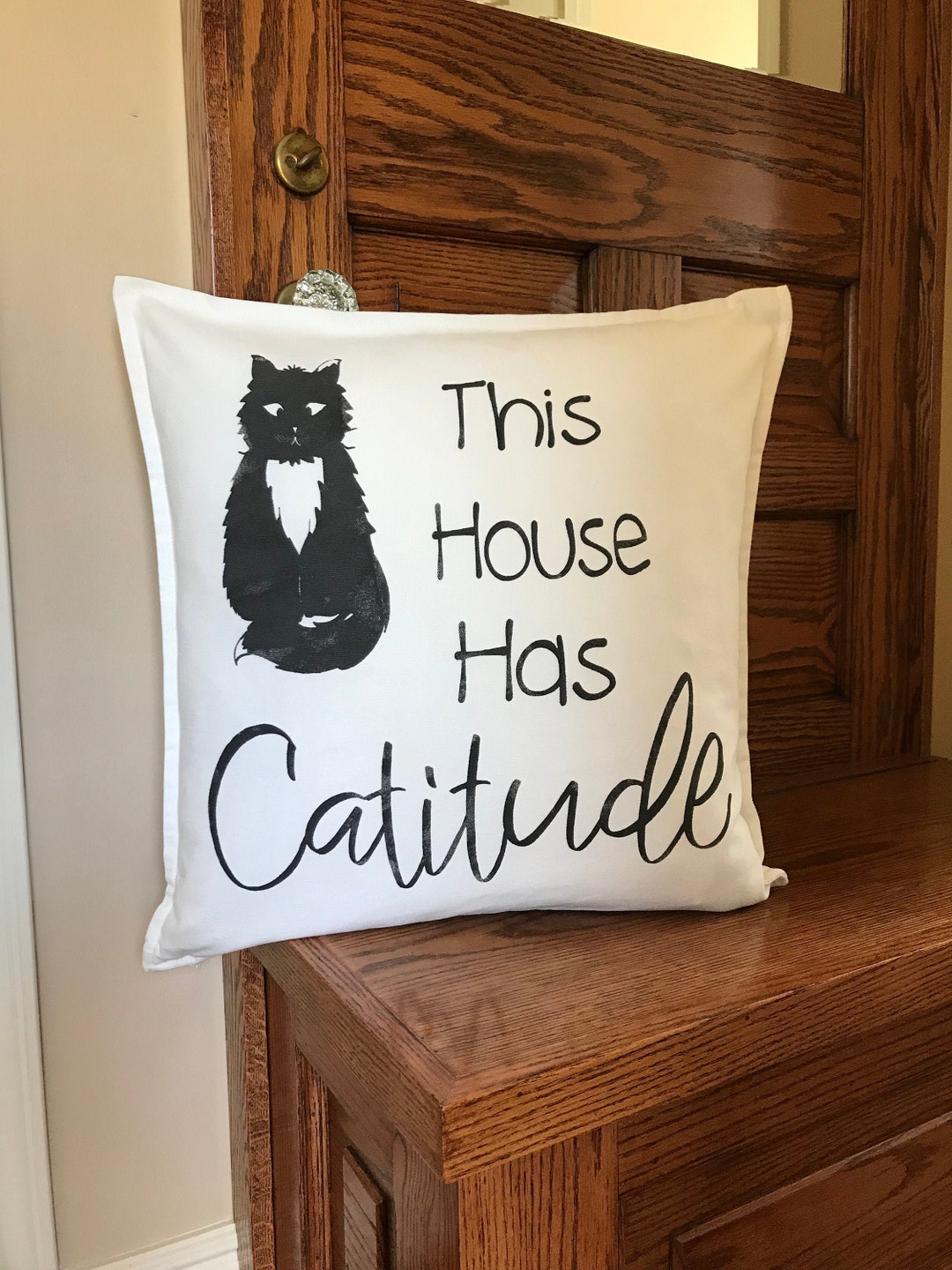 Cat Decor-catitude-cat Pillow Cover-feline Decor-gifts for Cat Lovers ...