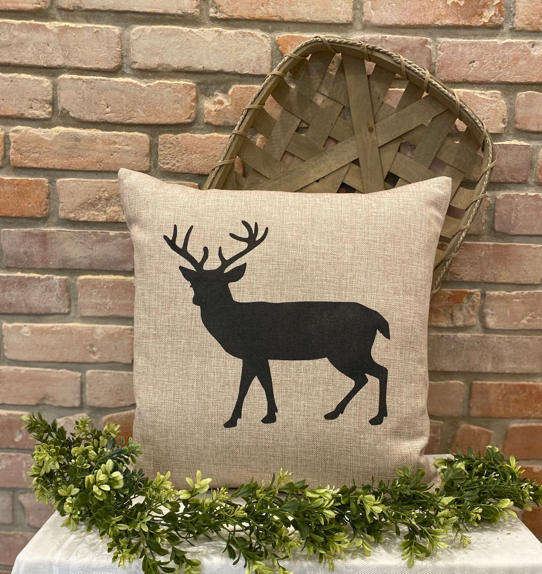 Deer Silhouette-deer-pillow Cover-deer Pillow-hunting Decor-gifts for ...