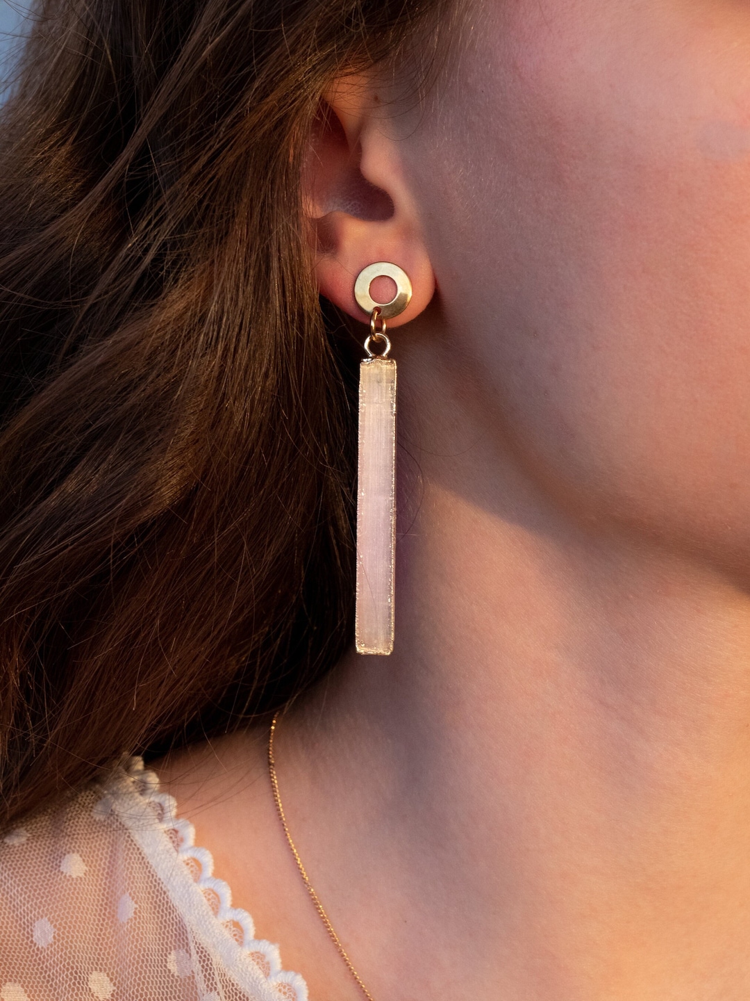 Selenite Wand Earrings - Etsy