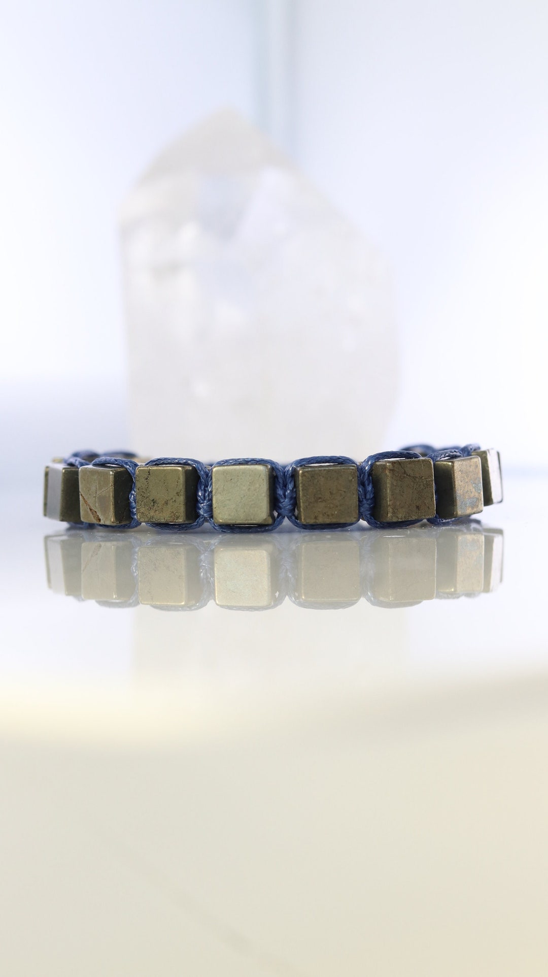 Pyrite Cube Macrame Bracelet for Men High Quality Natural Protection ...