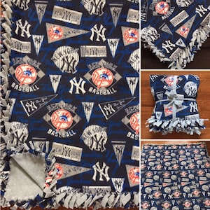 LARGE NY YANKEES Handmade Fleece Tie Mlb Blanket | 55x65 | New York ...