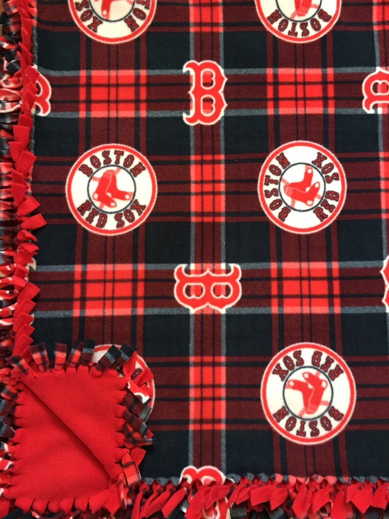 LARGE Boston RED SOX Handmade Fleece Tie Mlb Blanket 55x65 | Etsy