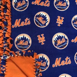 LARGE NY METS Handmade Fleece Tie Mlb Blanket | 55x65 | New York Mets ...