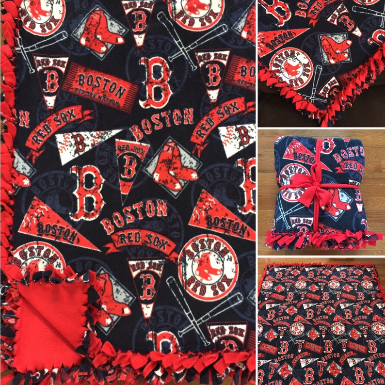 LARGE Boston RED SOX Handmade Fleece Tie Mlb Blanket 55x65 | Etsy