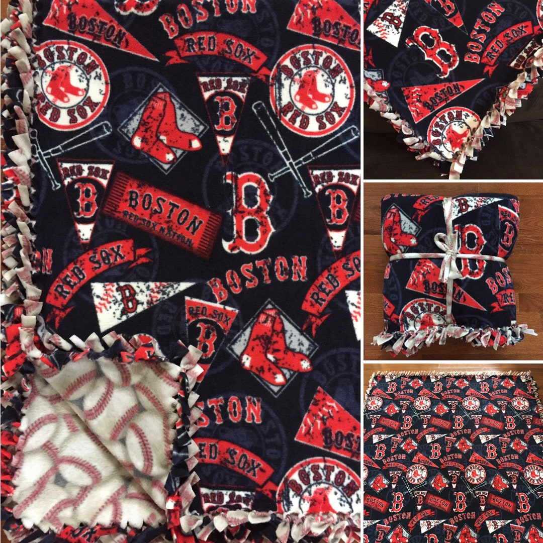 LARGE Boston RED SOX Handmade Fleece Tie Mlb Blanket | 55x65| Boston ...