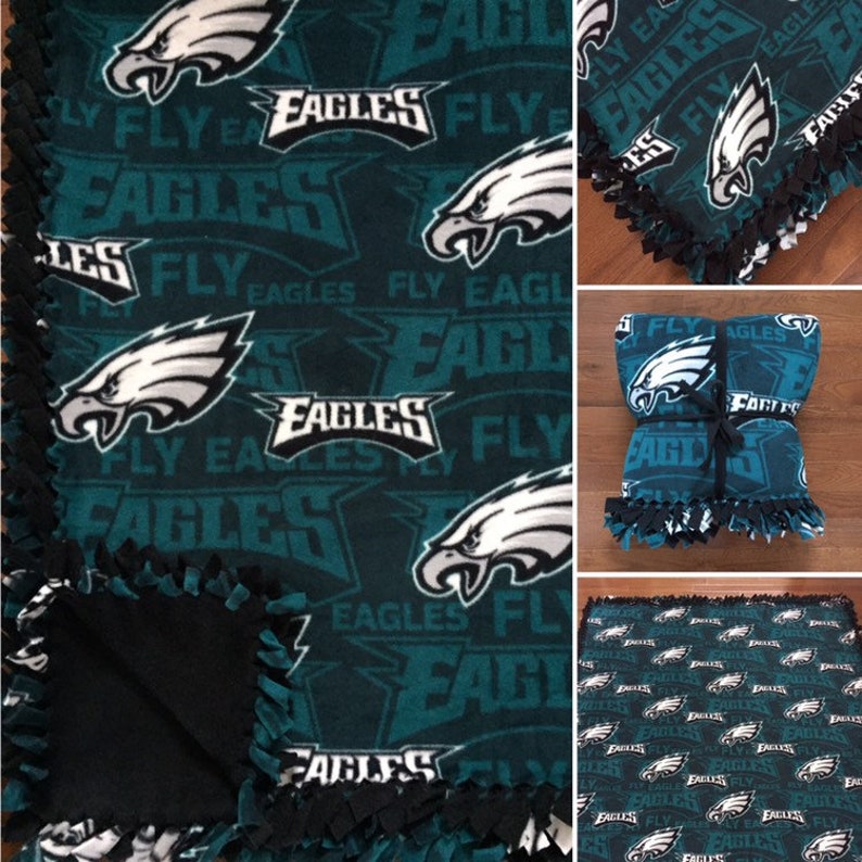 LARGE Philadelphia EAGLES NFL Fleece Tie Blanket 55x65 - Etsy