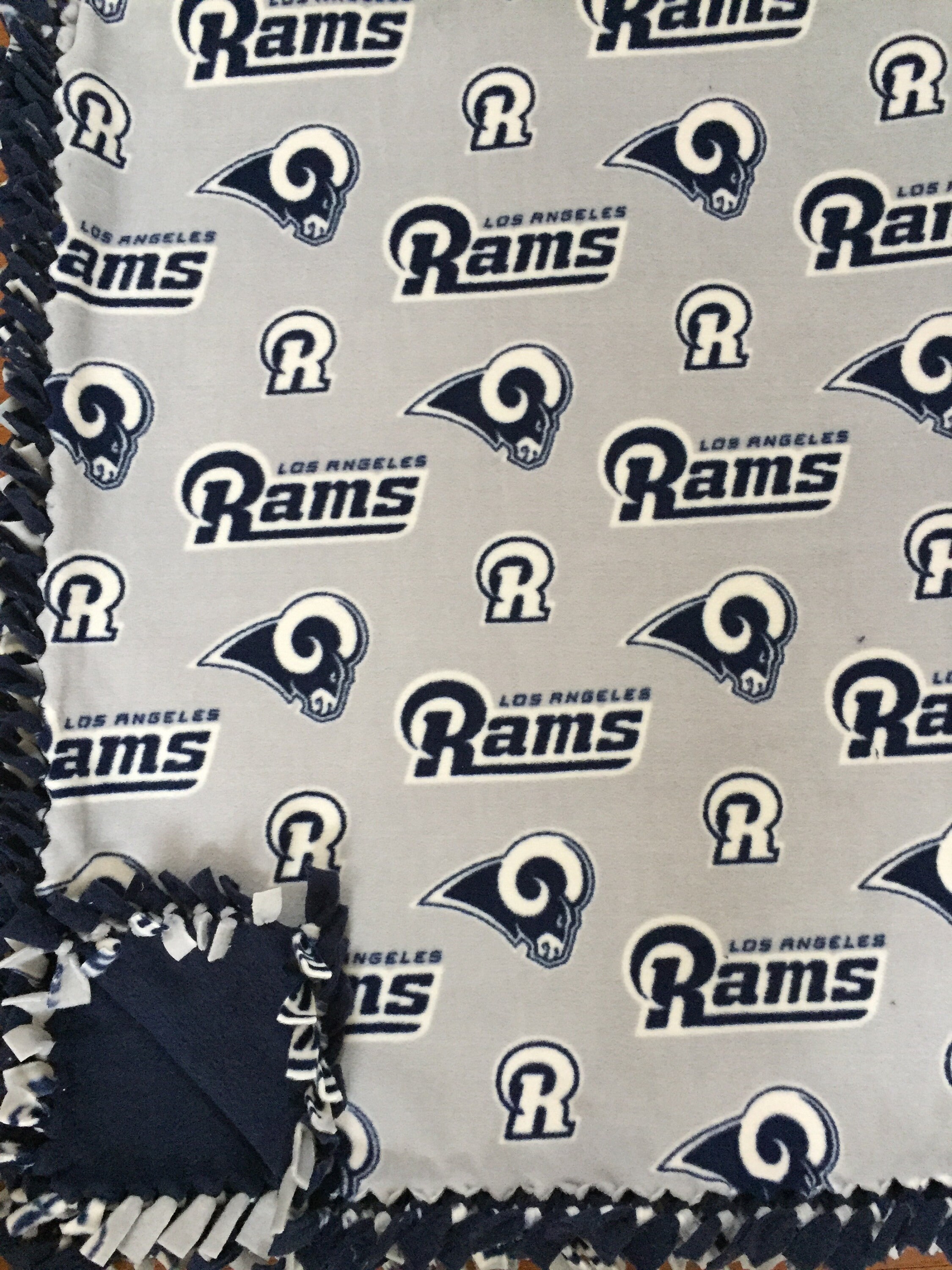 LARGE LA RAMS Nfl Handmade Fleece Tie Blanket 55x65 Los | Etsy