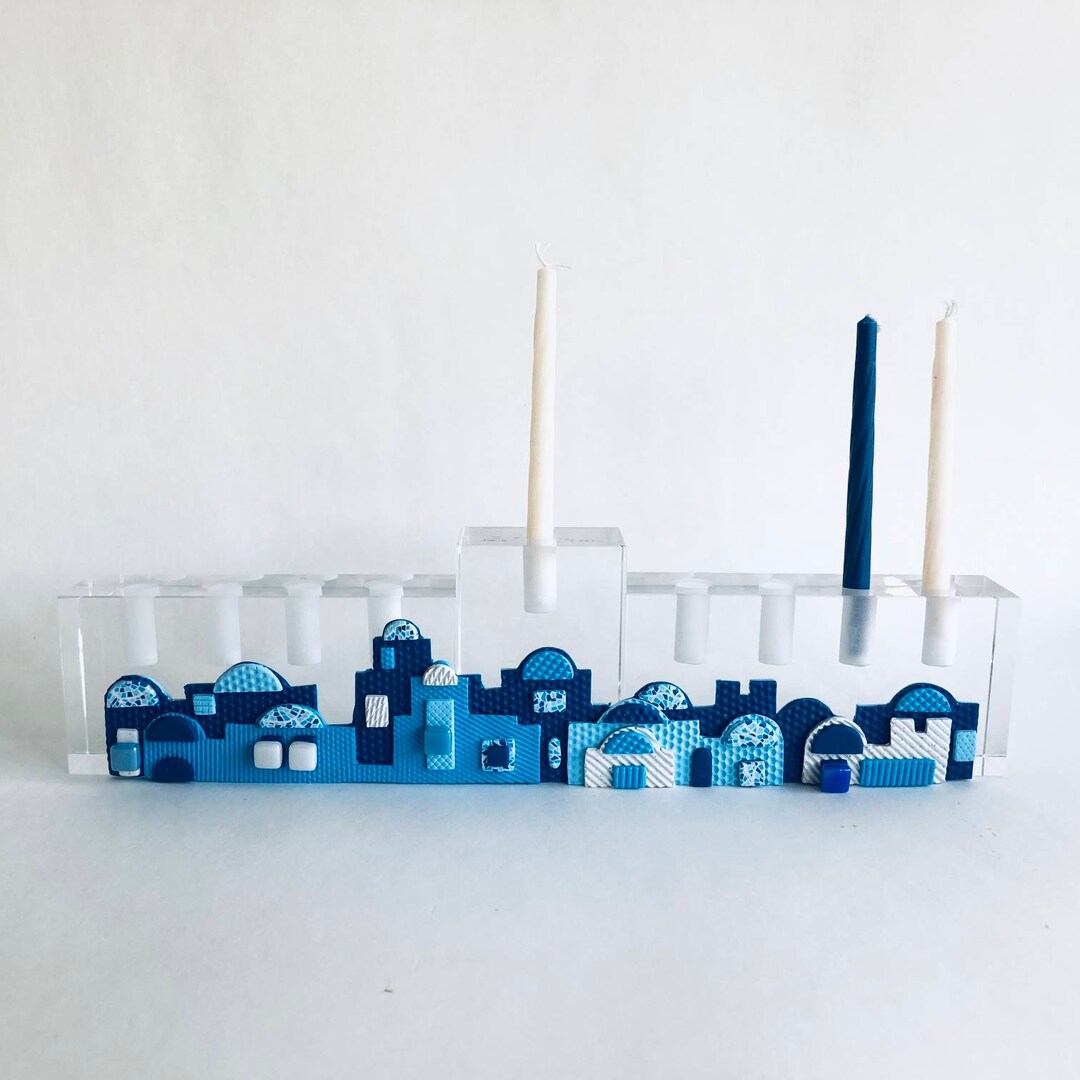 Crystal Hanukkah Menorah, Jerusalem, Hanukiah, Chanukah Menorah, Jewish ...
