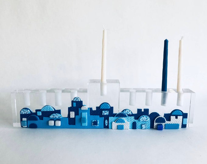 Crystal Hanukkah Menorah, Jerusalem, Hanukiah, Chanukah Menorah, Jewish ...