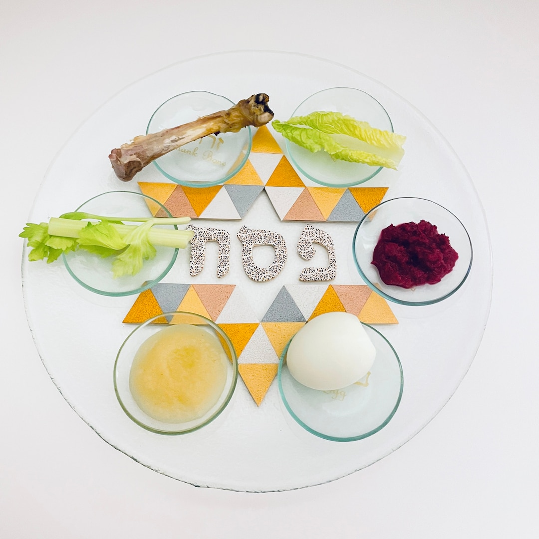 Modern Glass Passover Seder Plate, Pesach Plate, Kearah,judaica ...